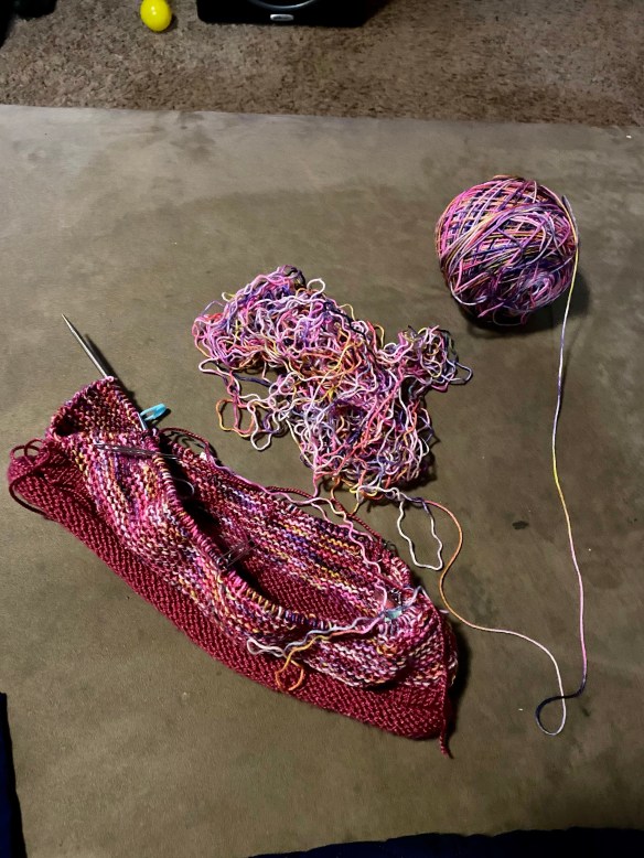 ripping back | My Tangled Yarn Knitting Adventures